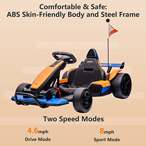 iRerts Electric Go Kart, Ride On Go Kart for Kids Ages 6-15, Licensed ...