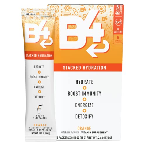B4 Stacked Hydration (Orange) Hydration Powder Packets | Electrolyte ...