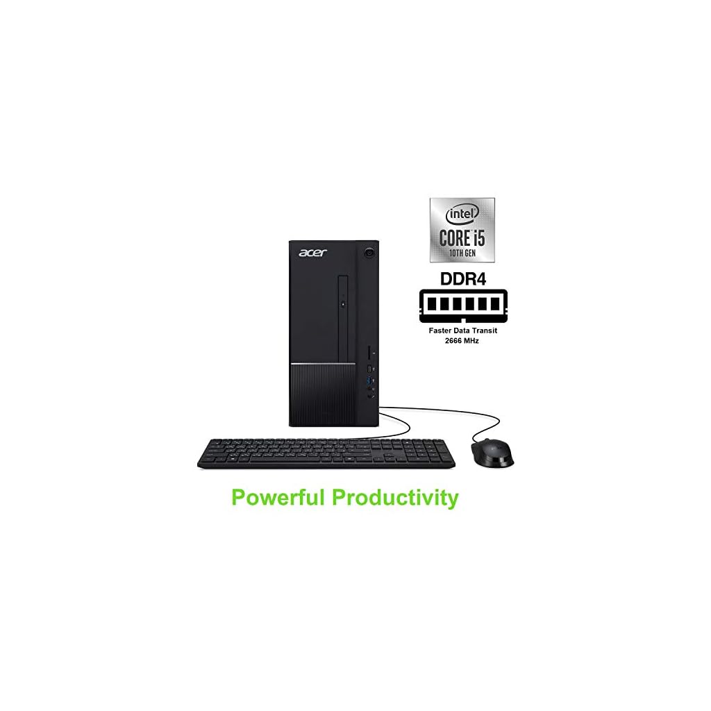 Acer Aspire TC-875-UR12 Desktop, 10th Gen Intel Core i5-10400 6-Core ...