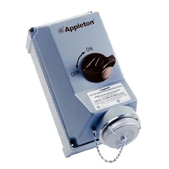 Appleton ASR6034 Interlocked Receptacle with Switch, Non-Fused, 60 Amp ...
