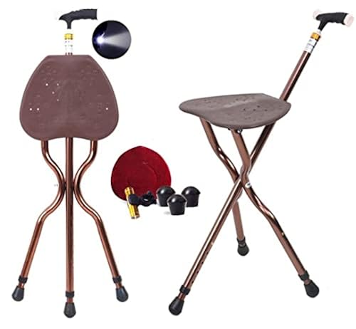Folding Cane with Seat Adjustable Height Walking Cane and Chair Combo ...