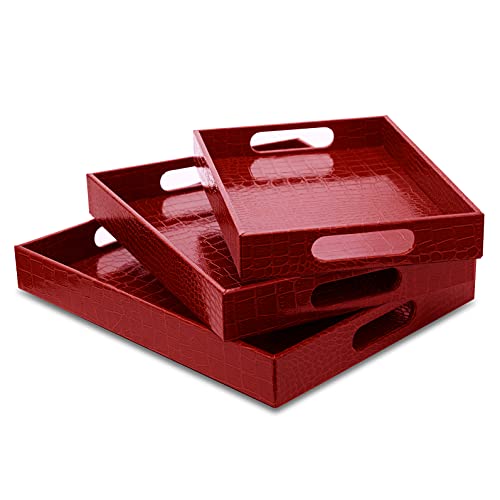 Berry Ave Premium Stylish Ottoman Tray - Chic Decorative Rectangular ...