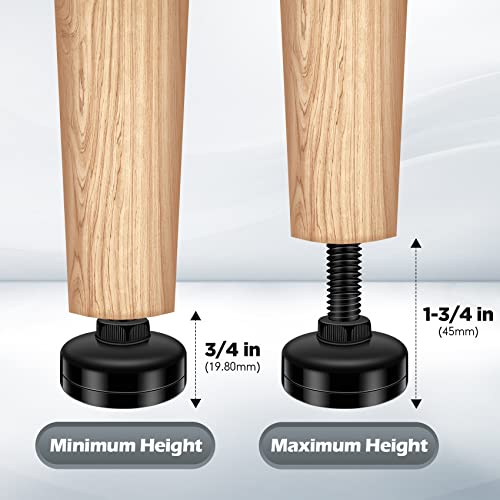 10 Set Adjustable Furniture Leveling Feet, Adjustable Leg Levelers for ...