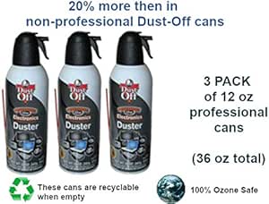 Dust-Off XL 12 oz (355 ml) Professional Size Compressed Air Gas Duster ...