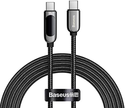 Baseus 100W Usb Type C to Type C Led Display Data Cable, 2 Meter Size ...