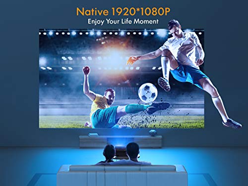 Projector, APEMAN Native 1920x1080P HD Portable Projector, Support 4K ...