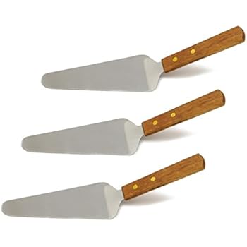 Amazon.com | Set of 3, Classic Stainless Steel Blade Pie Server, Wooden ...