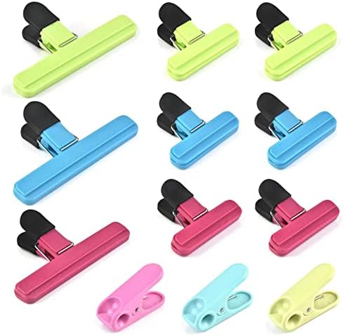 12 Pack Large Chip Bag Clips Set, Wmiwulien Assorted Sizes Food Bag ...