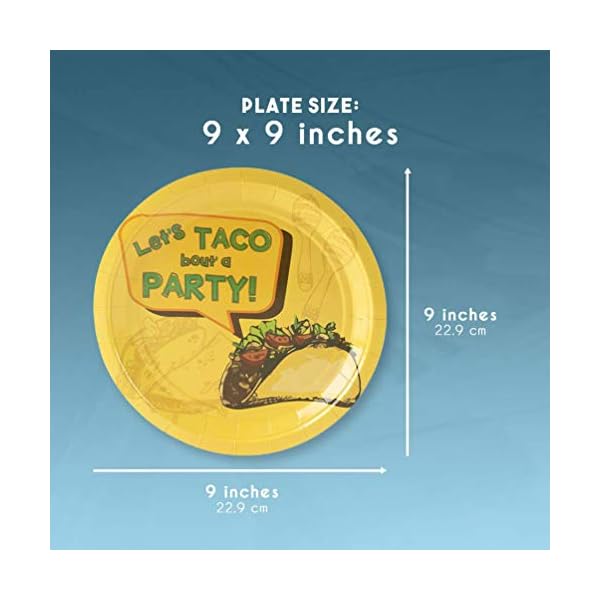 Let's Taco Bout Party Bundle for Birthdays, Fiestas, Includes Plates ...