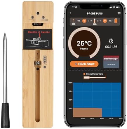 Long Range Wireless Smart Meat Thermometer with Bluetooth Booster | For ...