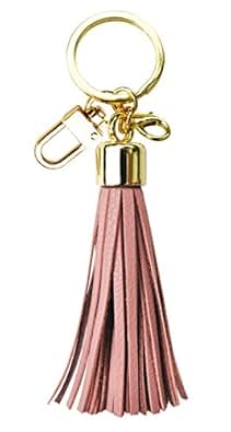 Amazon.com: Leather Tassel Keychain Bag Charm Purse Accessories Key ...