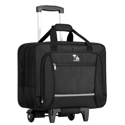 Golkcurx Rolling Laptop Bag with Wheels, Removable Water-Repellent ...