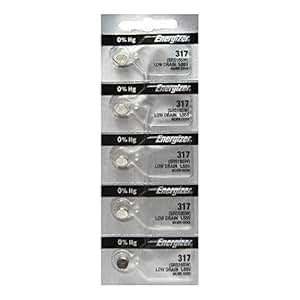 Energizer 317 Button Cell Silver Oxide SR516SW Watch Battery Pack of 5 ...