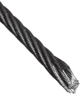 Galvanized Steel Wire Rope, Zinc Galvanized, 7x19 Strand Core, Black ...