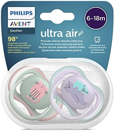 Philips Advent Ultra Air Dummies, 6-18 Months, Orthodontic and BPA Free ...