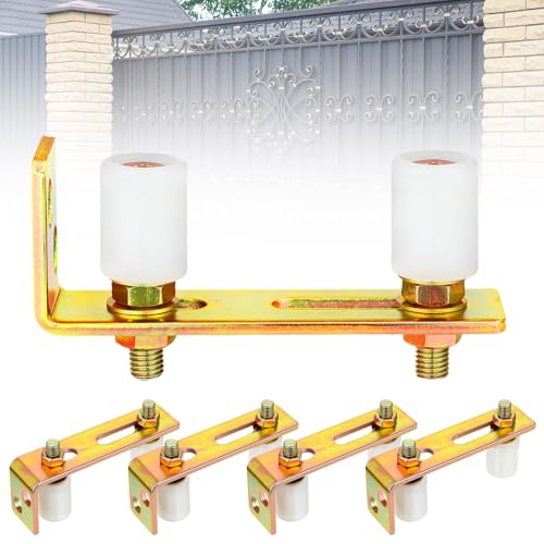 MorningRo 4 Pack Slide Gate Guide Roller Adjustable Dual Nylon Rollers ...