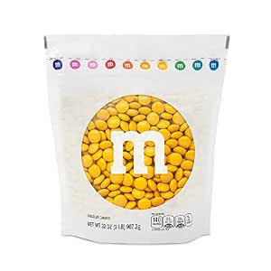 Amazon.com : M&M'S Milk Chocolate Gold Candy - 2lbs of Bulk Candy in ...
