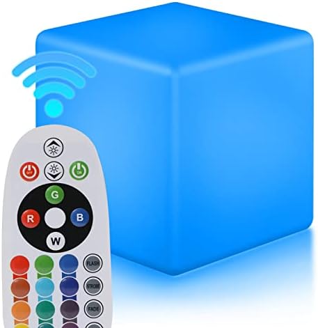 Magshion 12 Inch LED Light Cube Chair Square Glow Chair 16 RGB Color ...