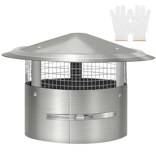 Bootuu 6 Inch Round Chimney Cap, 6 Inch Tapered Top Chimney Cap with ...