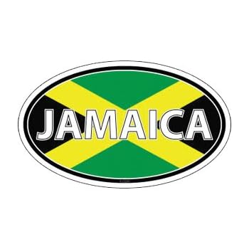 Amazon.com: Jamaica JA and Jamaican Flag Car Bumper Sticker Decal Oval ...