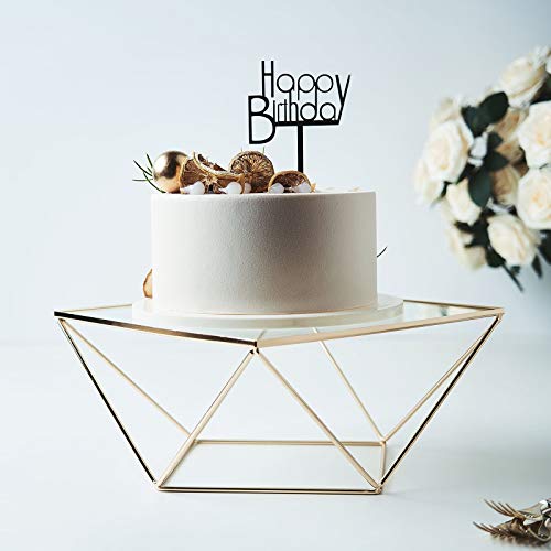 Efavormart 12" Gold Metal Geometric Cake Stand Gold Cake Riser with ...