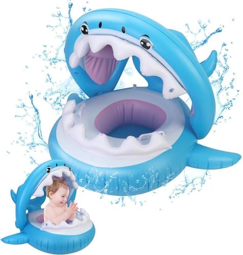 سعر Swimming Ring,Child Kids Inflatable Swim Ring,Shark Pool Float,Shark with Awning seat Ring ...