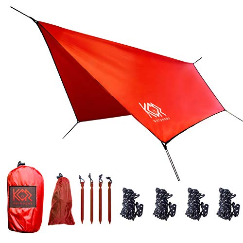 KOR Outdoors Parachute Hammock Rain Fly and Waterproof Tarp for Tent ...