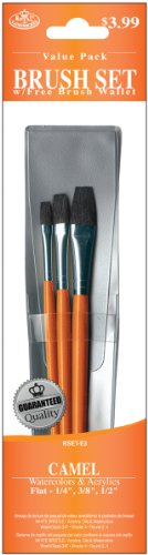 Royal & Langnickel Royal Zip N' Close Camel Flat 3-Piece Brush Set | Amazon price tracker ...