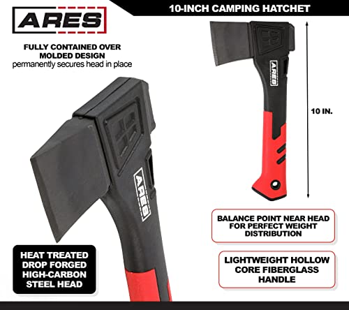 ARES 45003 – 10-Inch Camping Hatchet – Lightweight Fiberglass Handle ...