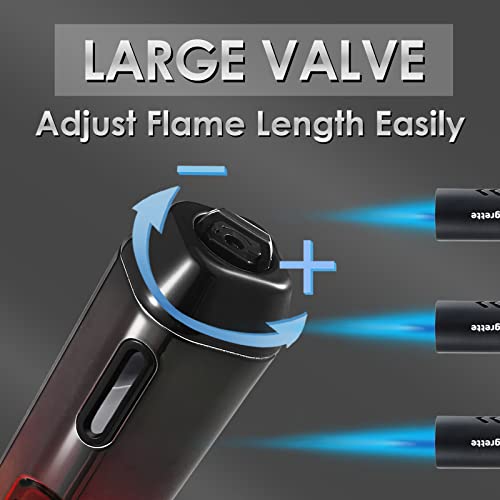 Urgrette 2 Pack Torch Lighter Butane Refillable Adjustable Jet Flame Butane Lighter with Fuel ...