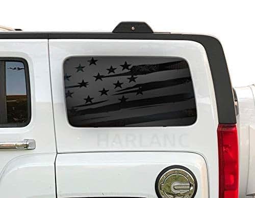 Amazon.com: Hummer H3 - Distressed USA Flag Decals in Matte Black for ...