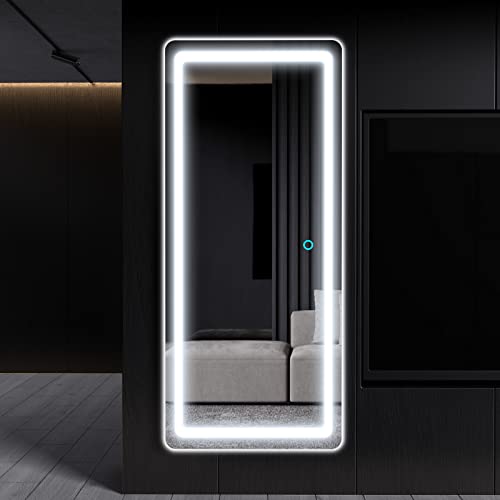 LVZORY Wall Mounted Mirror with Light,40''x19'' Over The Door LED ...