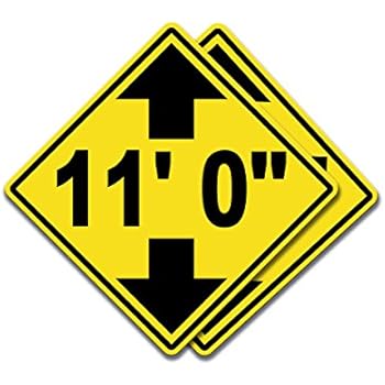 Amazon.com: 9 Foot 0 inches Height Clearance Warning - Yellow Diamond ...
