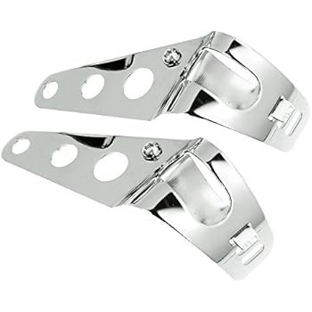 Amazon.com: Chrome Steel Side Mount Headlight Clamp Fork Ears Brackets ...