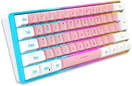 Snpurdiri 60% Wired Gaming Keyboard, True RGB Mechanical Feeling, Ultra ...