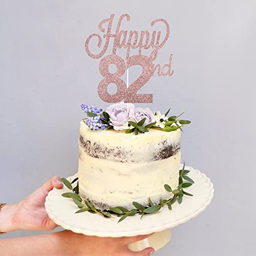 LINGTEER Happy 82nd Birthday Cake Topper - Cheers To 82nd Birthday 82 ...