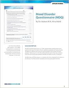 Mood Disorder Questionnaire (MDQ): 9780763763084: Medicine & Health ...