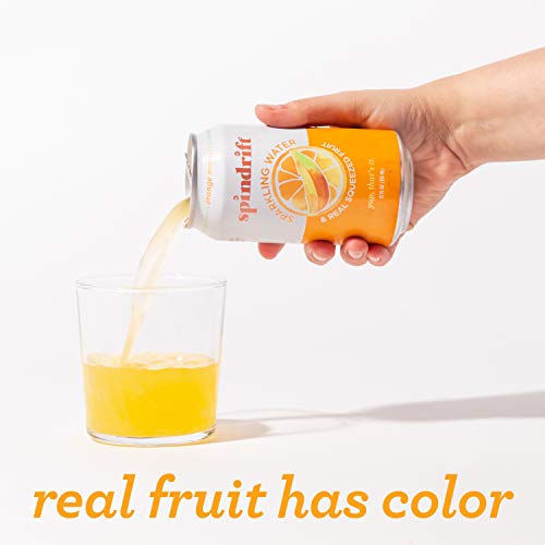 Spindrift Sparkling Water, Orange Mango Flavored, Made with Real Squeezed Fruit, 12 Fl Oz Cans ...