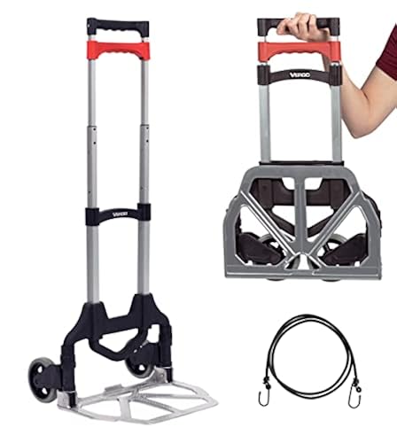 Vergo Industrial 100 lb Capacity Personal Folding Hand Truck Dolly Cart ...