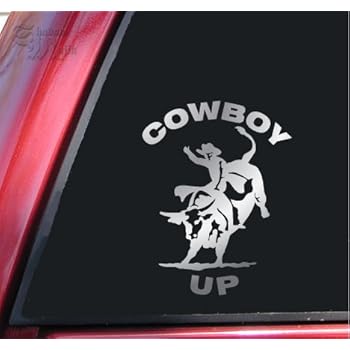 Amazon.com: Cowboy Up Bull Rider Rodeo Vinyl Decal Sticker - Shiny ...