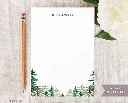 Amazon.com: FOREST NOTEPAD - Personalized Woods Pine Tree Mountain ...