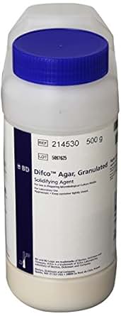 BECTON DICKINSON MICROBIOLOGY 214530 Difco Agar, Granulated, 500 g ...