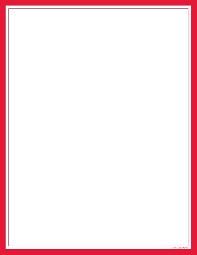 Amazon.com : Great Papers! Red Border Letterhead, 8.5"x11", 80 Count ...
