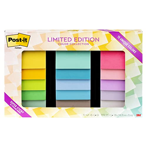 Post-it Super Sticky Notes, colección de color de edición limitada, 3 x ...