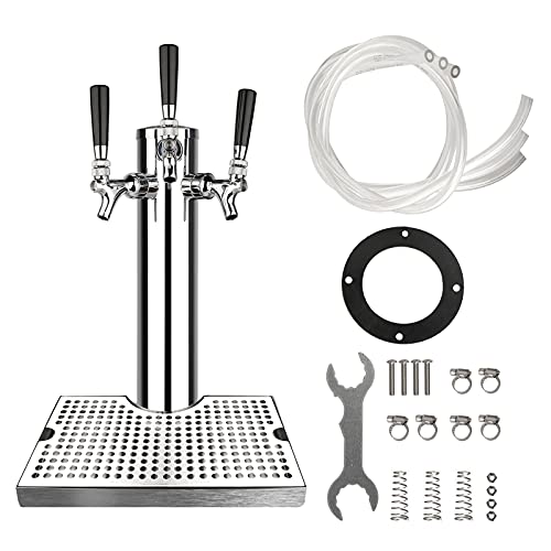 Suninlife Beer Tower Triple Faucet Tap Tower Stainless Steel Beer Tower ...