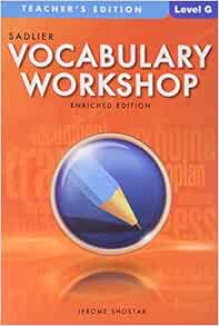 Sadlier Vocabulary Workshop Level G, Teacher's Edition, Enriched ...