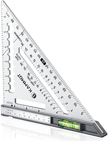 KAMMQI Rafter Square with Level Carpenter Squares Triangle Square 7 ...