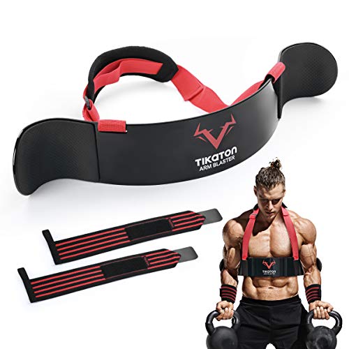 Tikaton Arm Blaster with Wrist Wraps for Biceps & Triceps, Adjustable ...