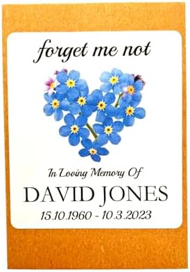 سعر 48 x Personalised Funeral Favours Forget Me Not Memorial ...