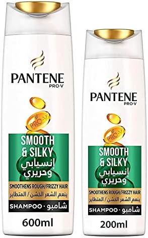Pantene Pro-V Smooth & Silky Shampoo Pack, 600ml & 200ml price in Saudi ...